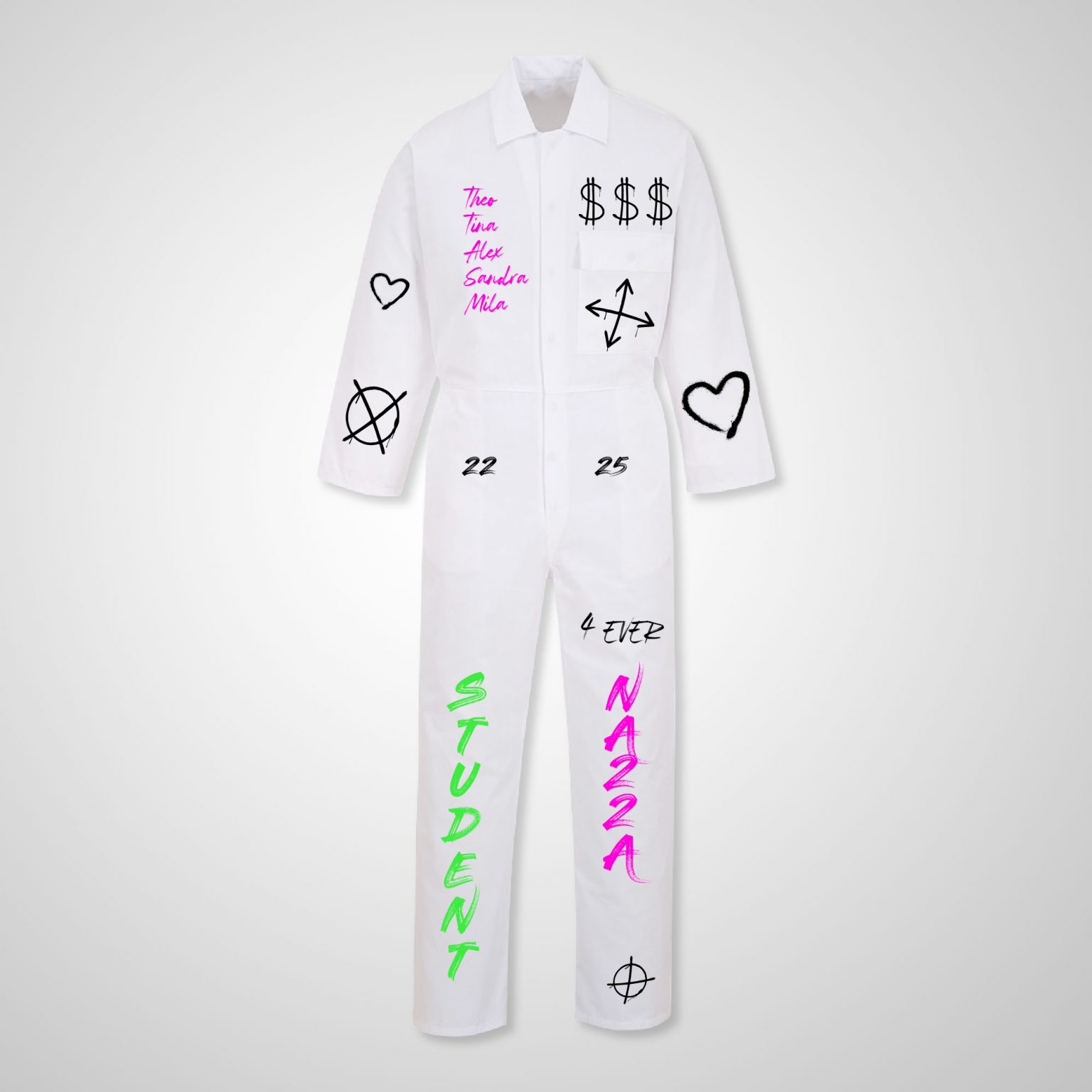 Studentoverall Premium Vit | 100% Bomull | Köp med Swish |123Student